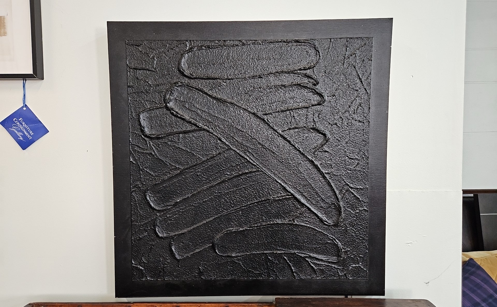 Textured Abstract Wall Art in Black – Furniture Consignment Gallery
