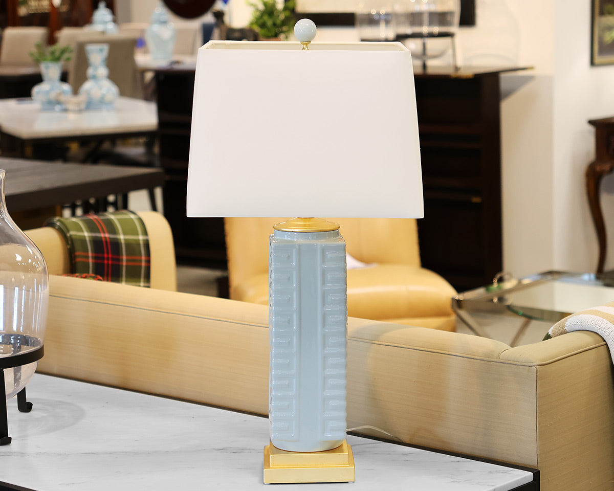 Palladian Blue Square Vase Table Lamp – Furniture Consignment Gallery